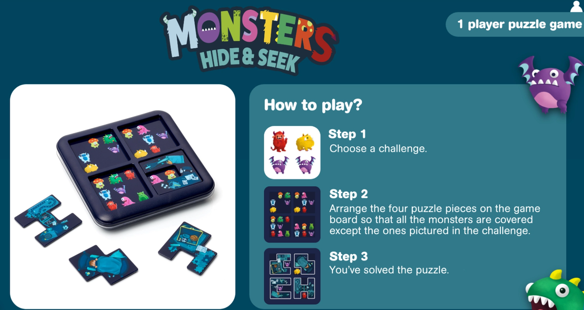 Monsters Hide & Seek Smart Games – The Spinning Top Toy Store